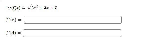 Solved Let F X 3x2 3x 7 F′ X F′ 4