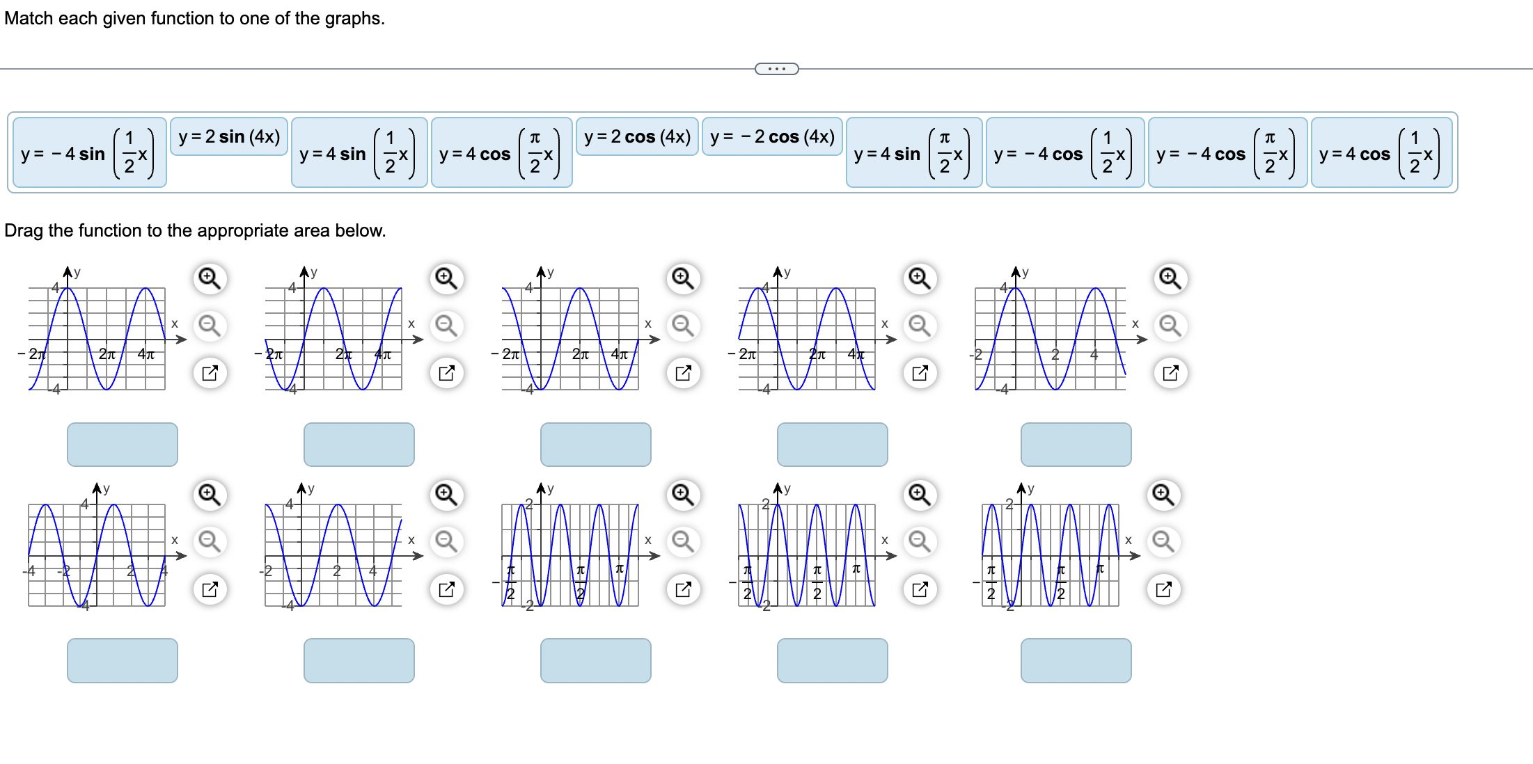 Match each given function to one of the graphs. | Chegg.com
