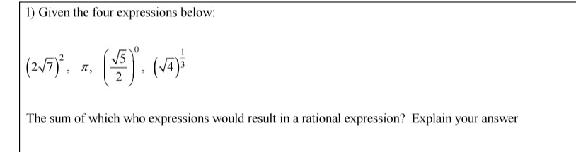 Solved 1) Given the four expressions below: (217)", -. (15)" | Chegg.com