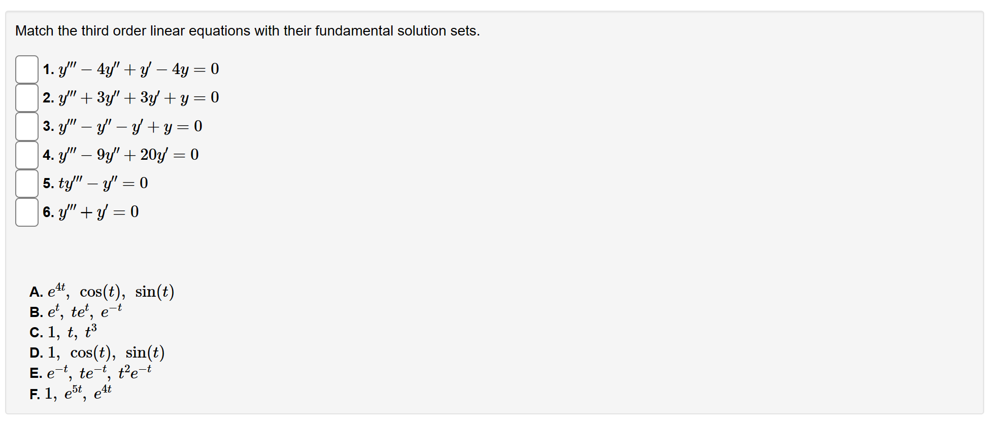 Solved Find y as a function of x if y′′′−2y′′−y′+2y=0 | Chegg.com