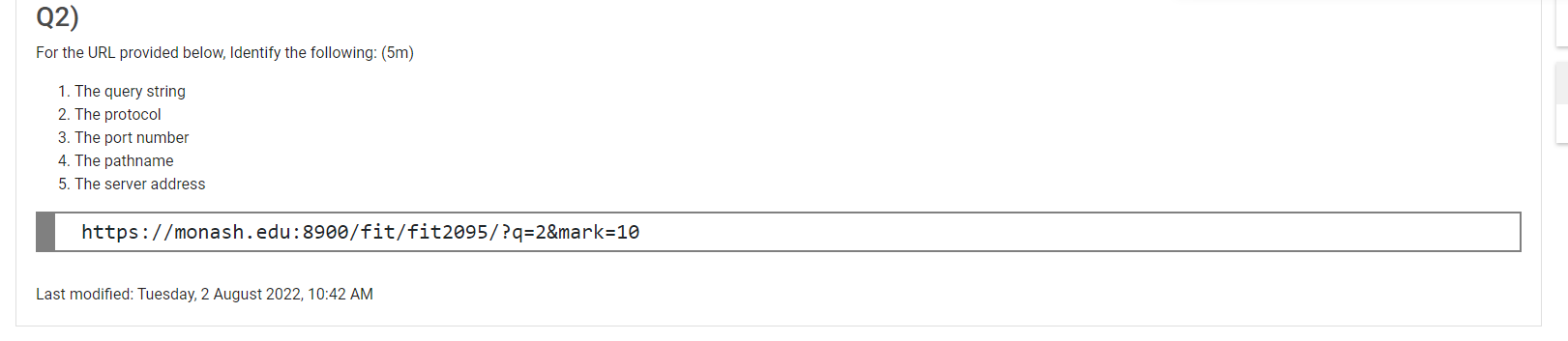 Solved For the URL provided below, Identify the following: | Chegg.com