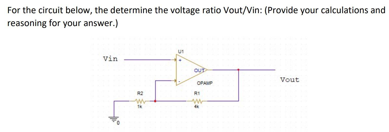 Solved For the circuit below, the determine the voltage | Chegg.com