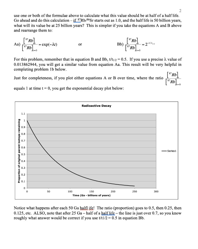 Solved GE 2341 Geology Problem 1 Rb-Sr Rock Ages This | Chegg.com