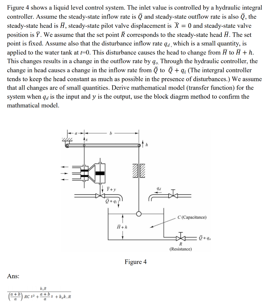 Solved Figure 4 shows a liquid level control system. The | Chegg.com