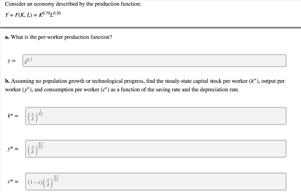 Solved Consider an economy described by the production | Chegg.com