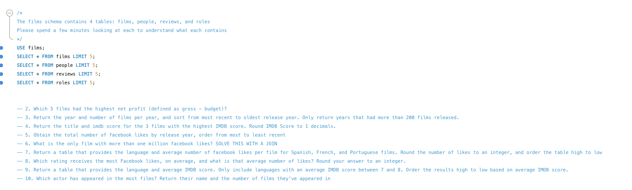 Instructions: * Write a single query to answer each | Chegg.com