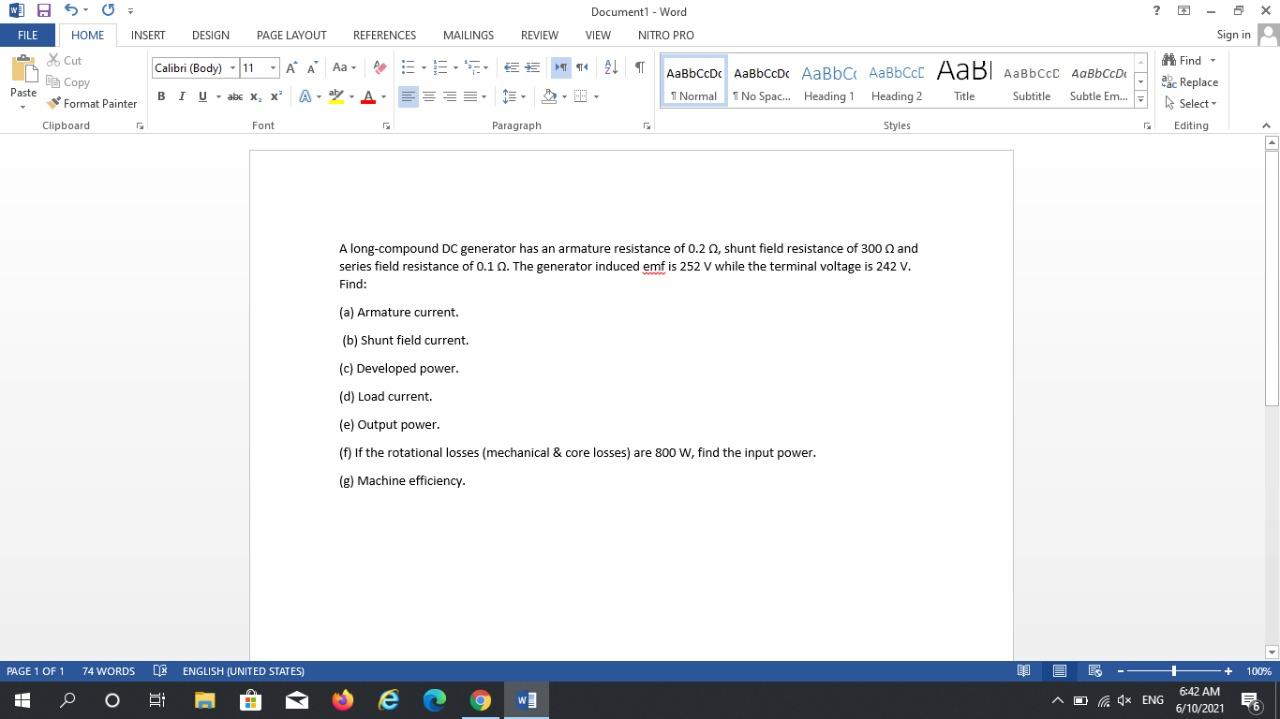 Solved WASO Document1 - Word ? 3 - FILE HOME INSERT DESIGN | Chegg.com