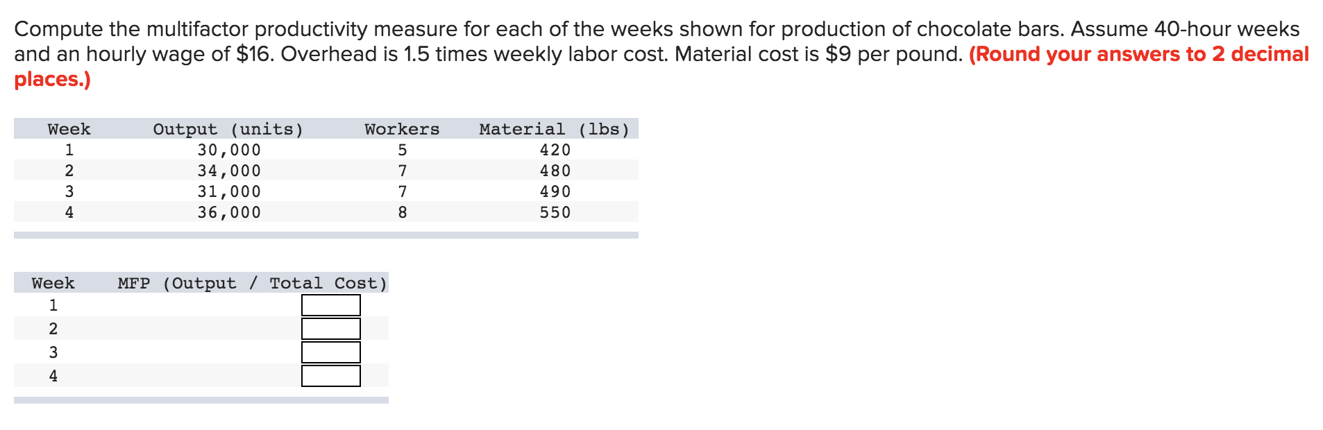 Solved Compute the multifactor productivity measure for each | Chegg.com