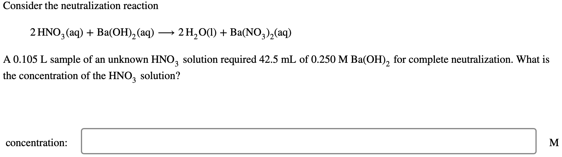 Solved Consider the neutralization reaction | Chegg.com