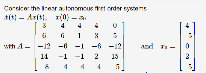 Solved Consider the linear autonomous first-order systems | Chegg.com