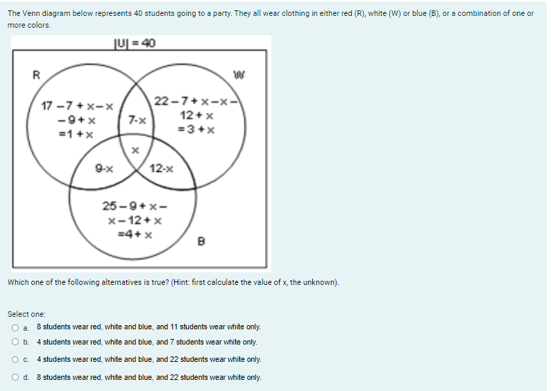 The Venn Diagram Shows The Number Of Students Solved 4. The The Venn Diagram Shows The Number Of Students Solved 4. The