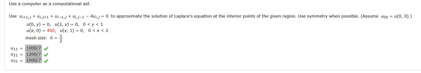 Solved Use a computer as a computational aid. Use ui+1,j + | Chegg.com