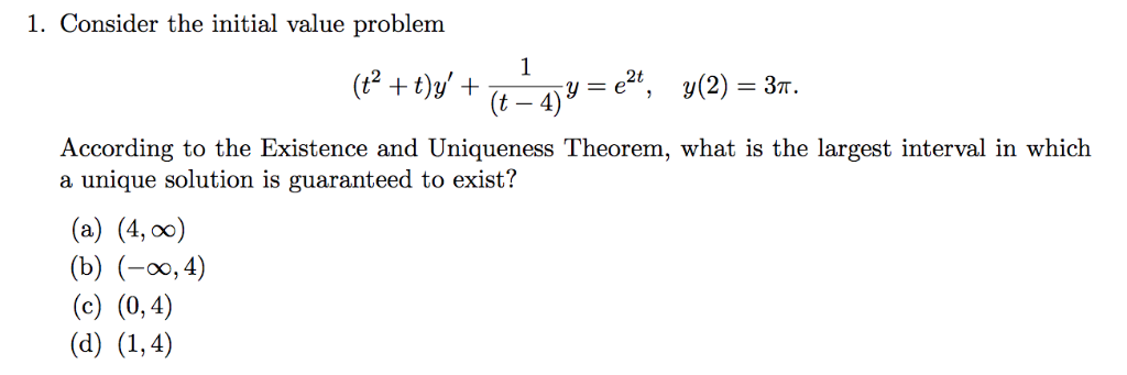 Solved 1 Consider The Initial Value Problem According To