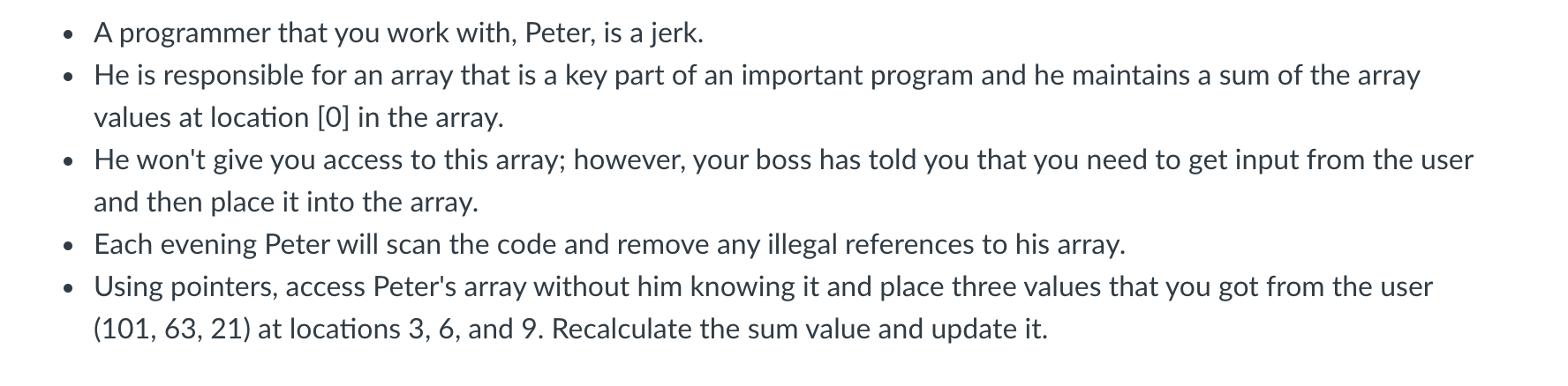 Solved O • A programmer that you work with, Peter, is a | Chegg.com