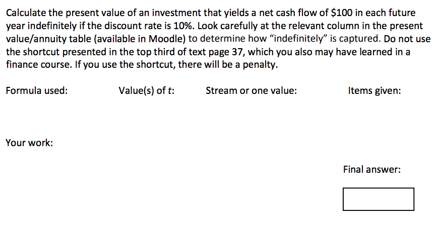 Solved Calculate the present value of an investment that | Chegg.com