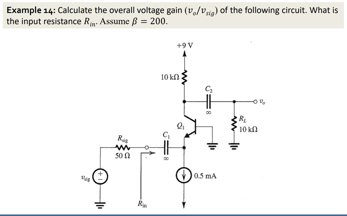 Solved Example 14: Calculate the overall voltage gain | Chegg.com
