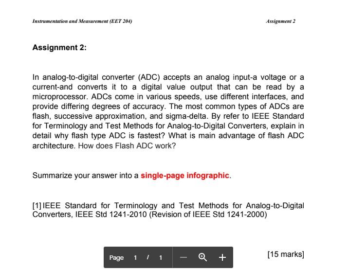 Solved Instrumentation And Measurement Eet 204 Assignment