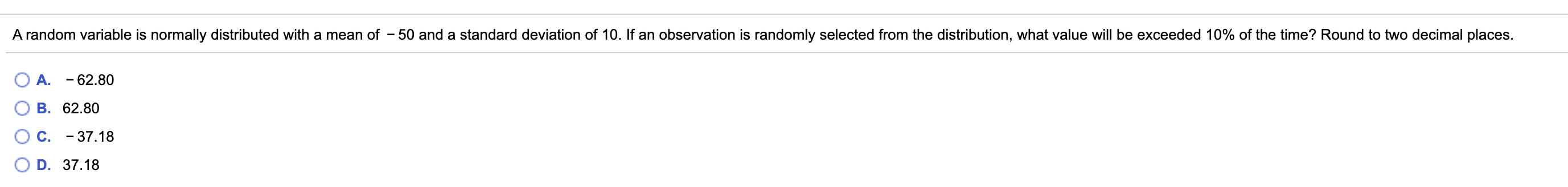 Solved A random variable is normally distributed with a mean | Chegg.com