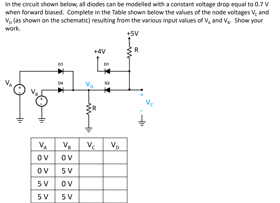 Solved In the circuit shown below, all diodes can be | Chegg.com