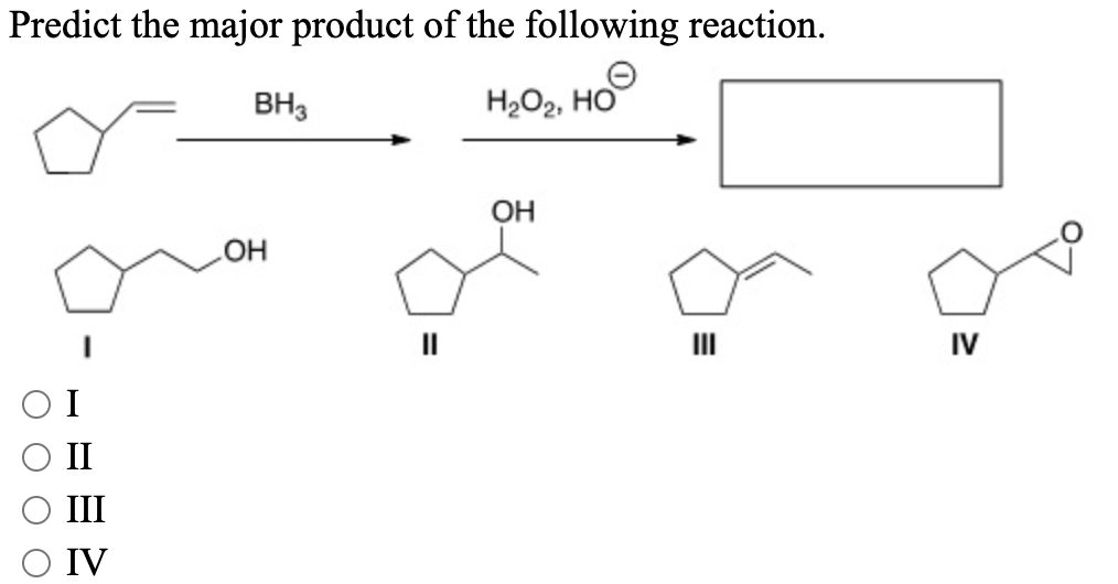 Solved Predict The Major Product Of The Following Reaction