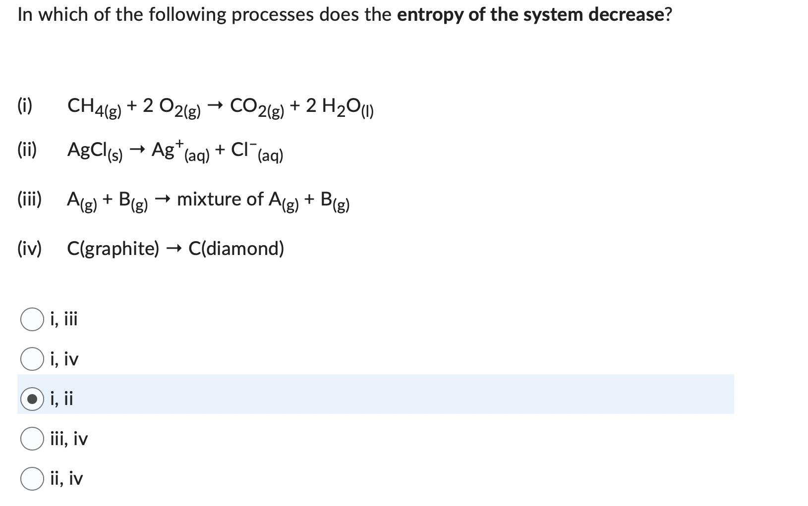 Solved In which of the following processes does the entropy | Chegg.com