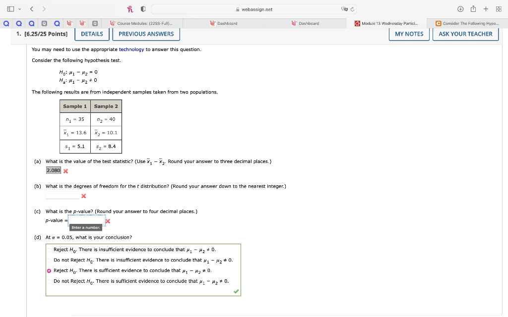 Solved V ho webassign.net G + 88 La Course Modules: | Chegg.com