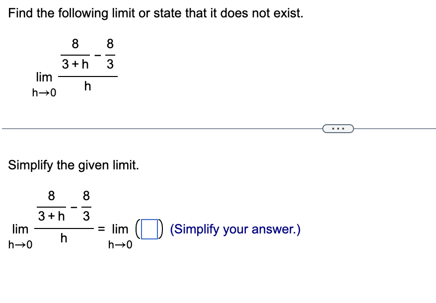 Solved Find the following limit or state that it does not | Chegg.com