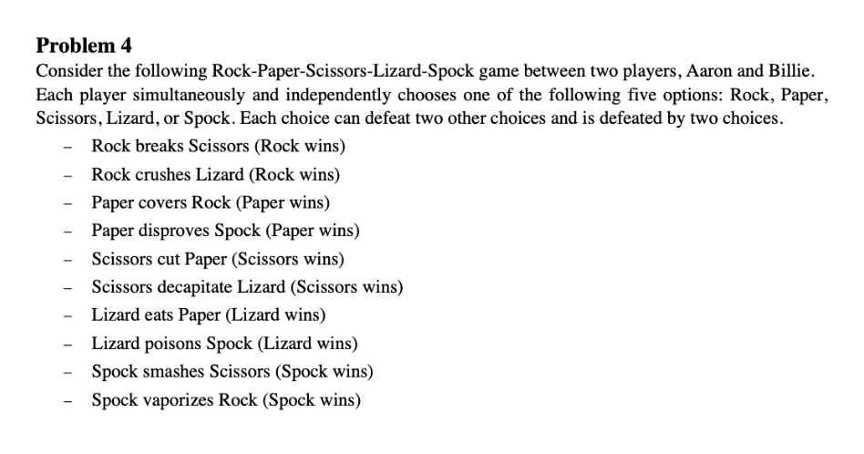Solved Problem 4Consider the following | Chegg.com