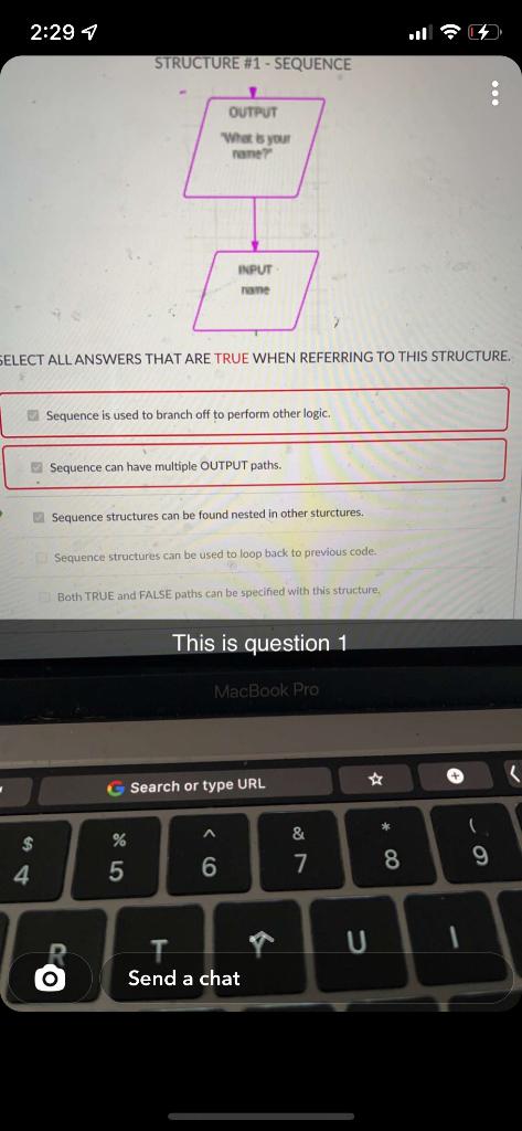 Solved 2:29 1 STRUCTURE #1 - SEQUENCE ... OUTPUT What is | Chegg.com