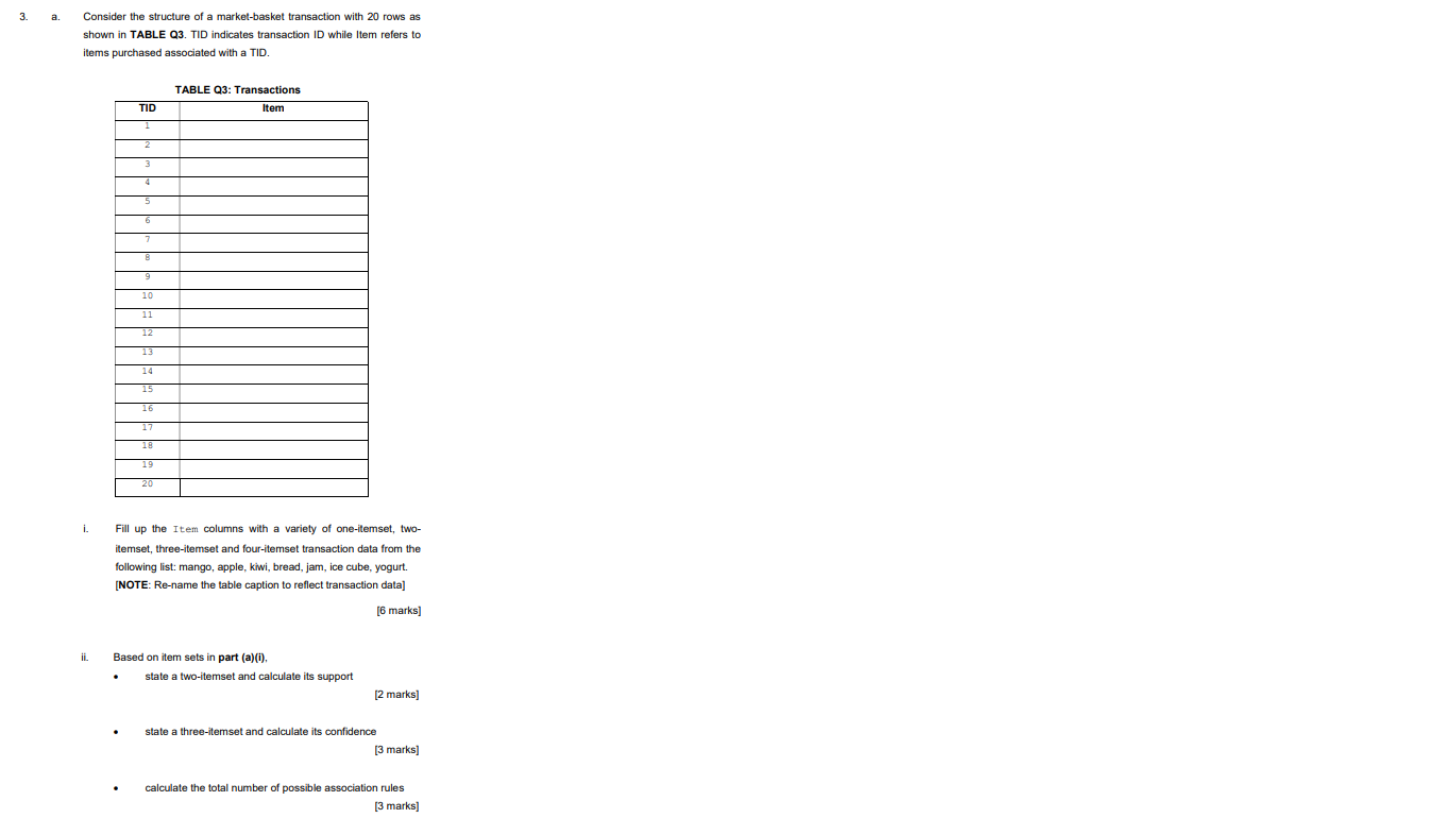 Solved 3 Consider the structure of a market-basket | Chegg.com