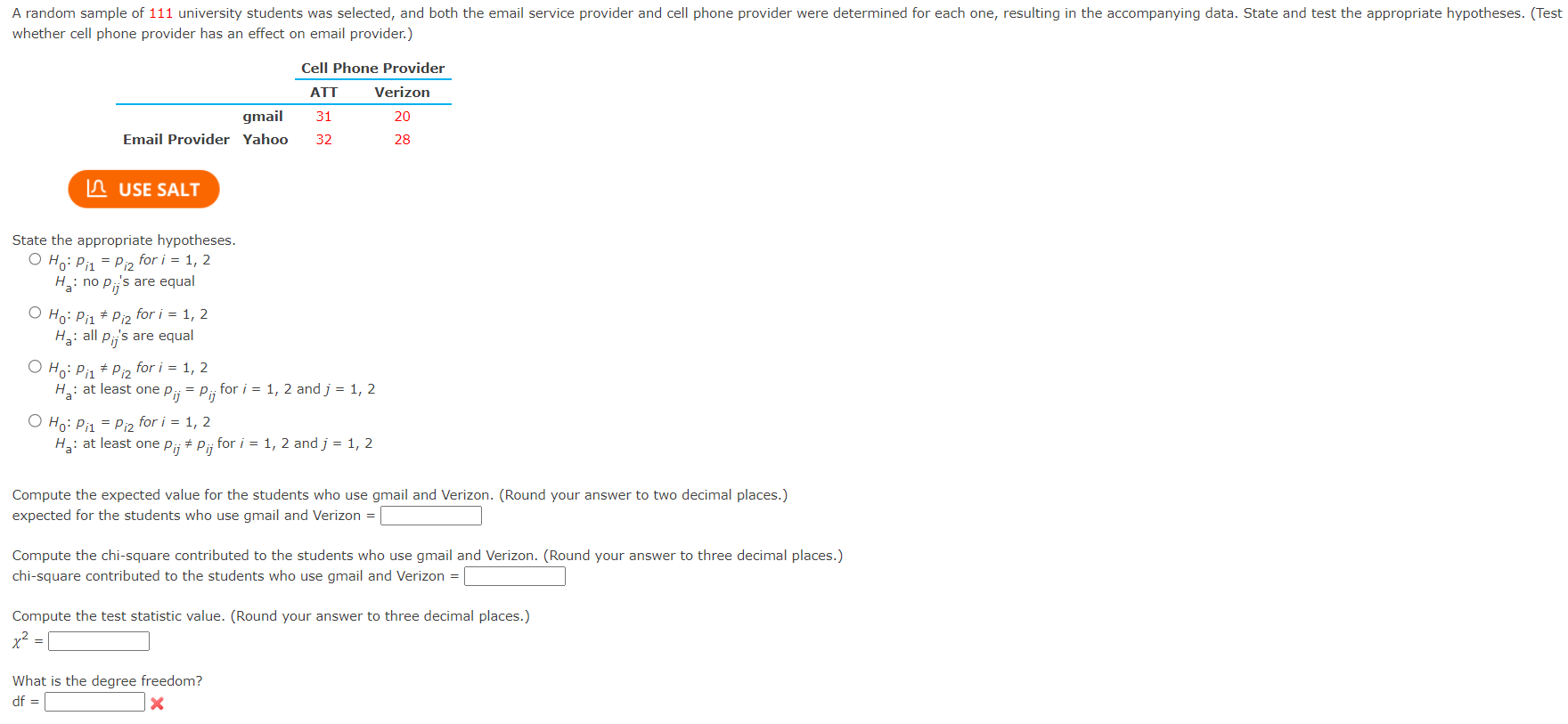 Solved State the appropriate hypotheses. H0:pi1=pi2 for | Chegg.com
