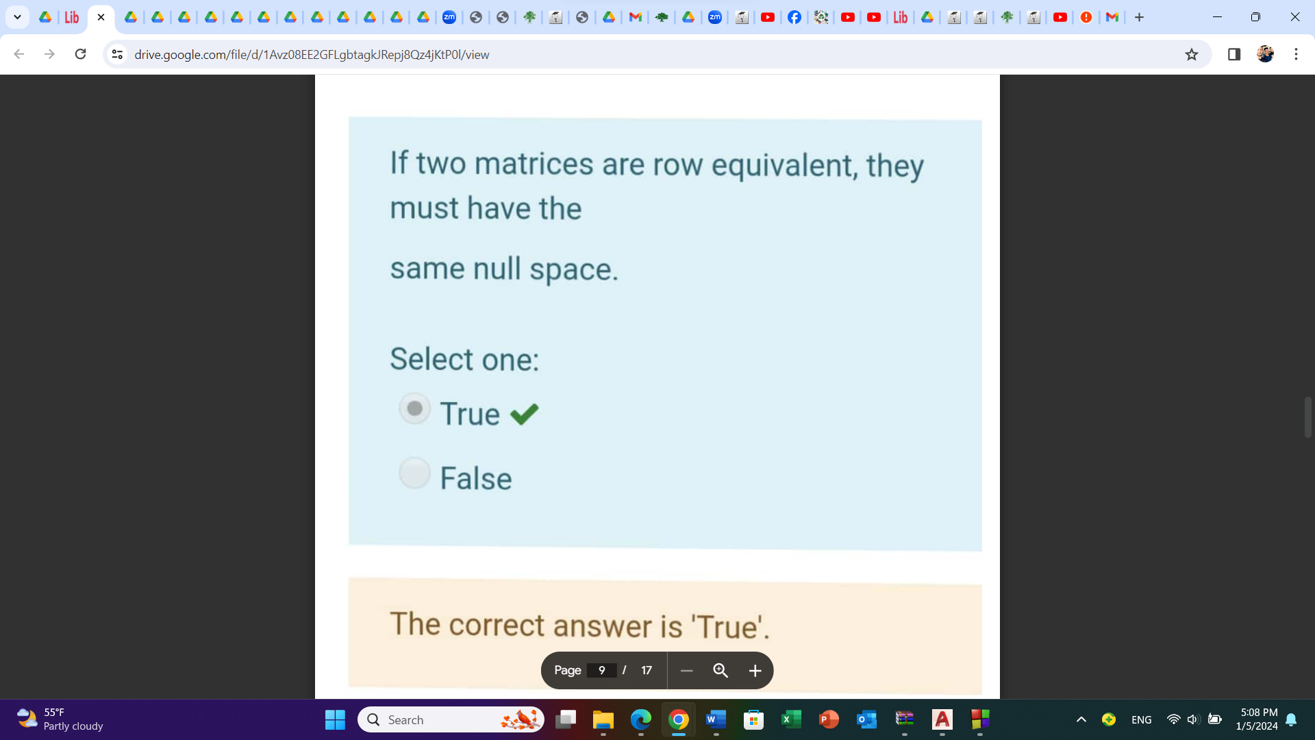 Solved If two matrices are row equivalent, theymust have | Chegg.com