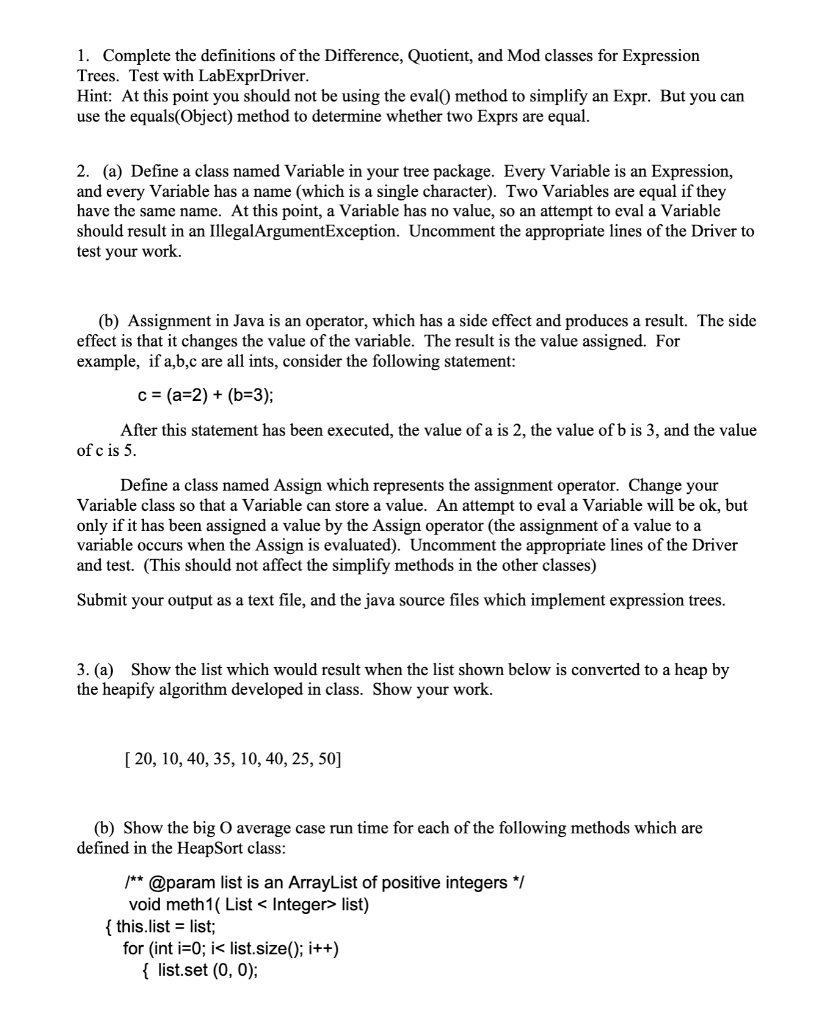 1. Complete the definitions of the Difference, | Chegg.com