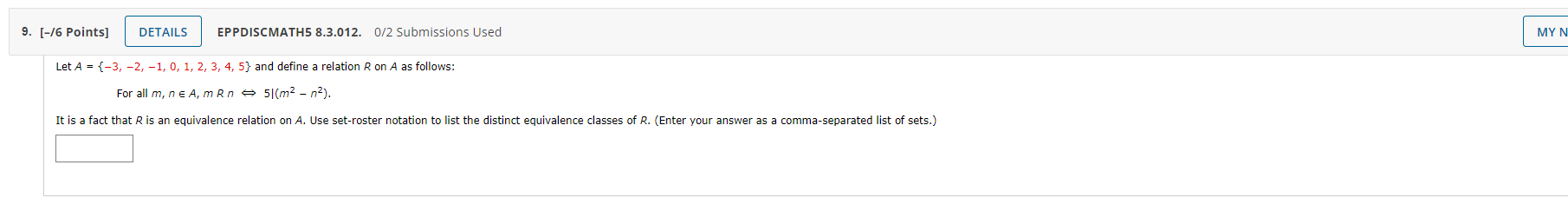 Solved Let A={−3,−2,−1,0,1,2,3,4,5} and define a relation R | Chegg.com
