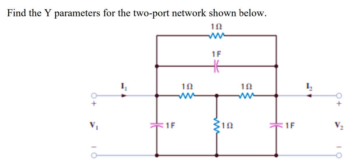 Solved Find the Y parameters for the two-port network shown | Chegg.com