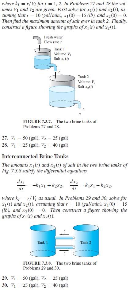 Solved Where Ki R Vi For I 1 2 In Problems 27 And 28 The Chegg
