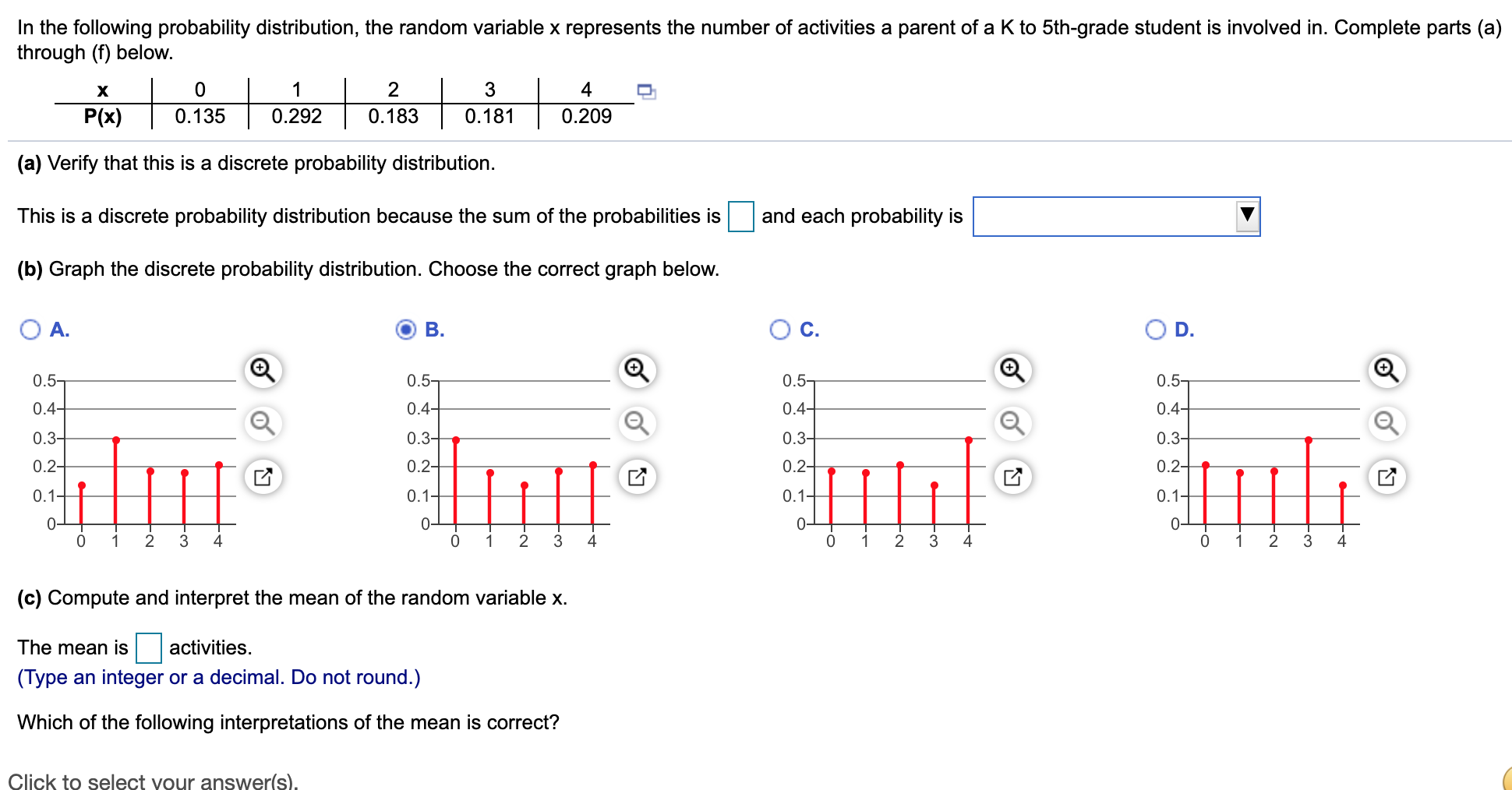 Solved In the following probability distribution, the random | Chegg.com