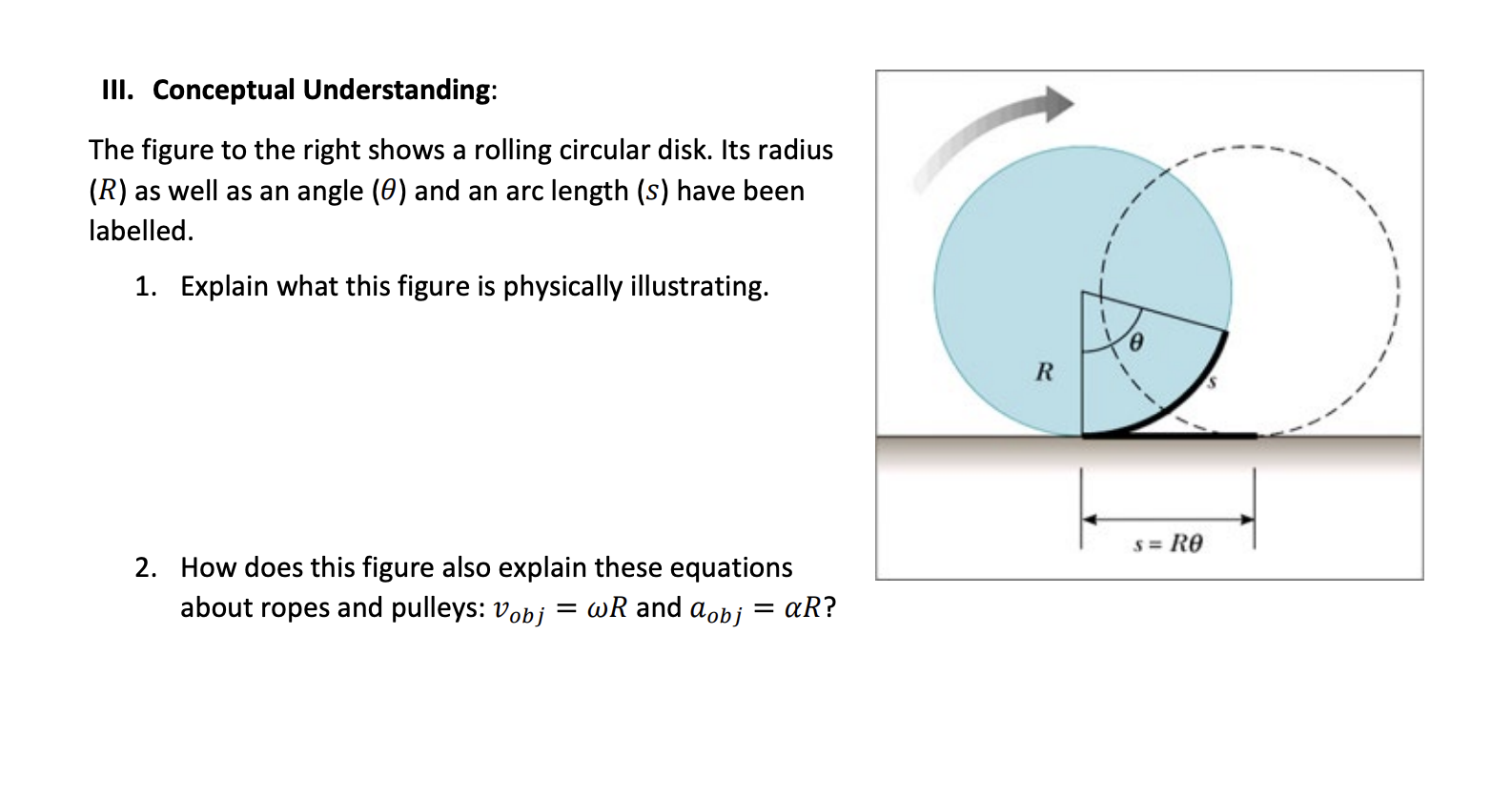 Solved III. Conceptual Understanding:The figure to the right | Chegg.com