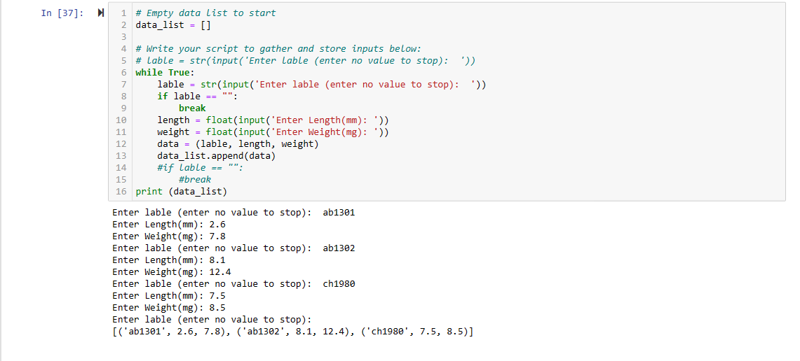 Solved Read and Store the Data Write a short script that | Chegg.com