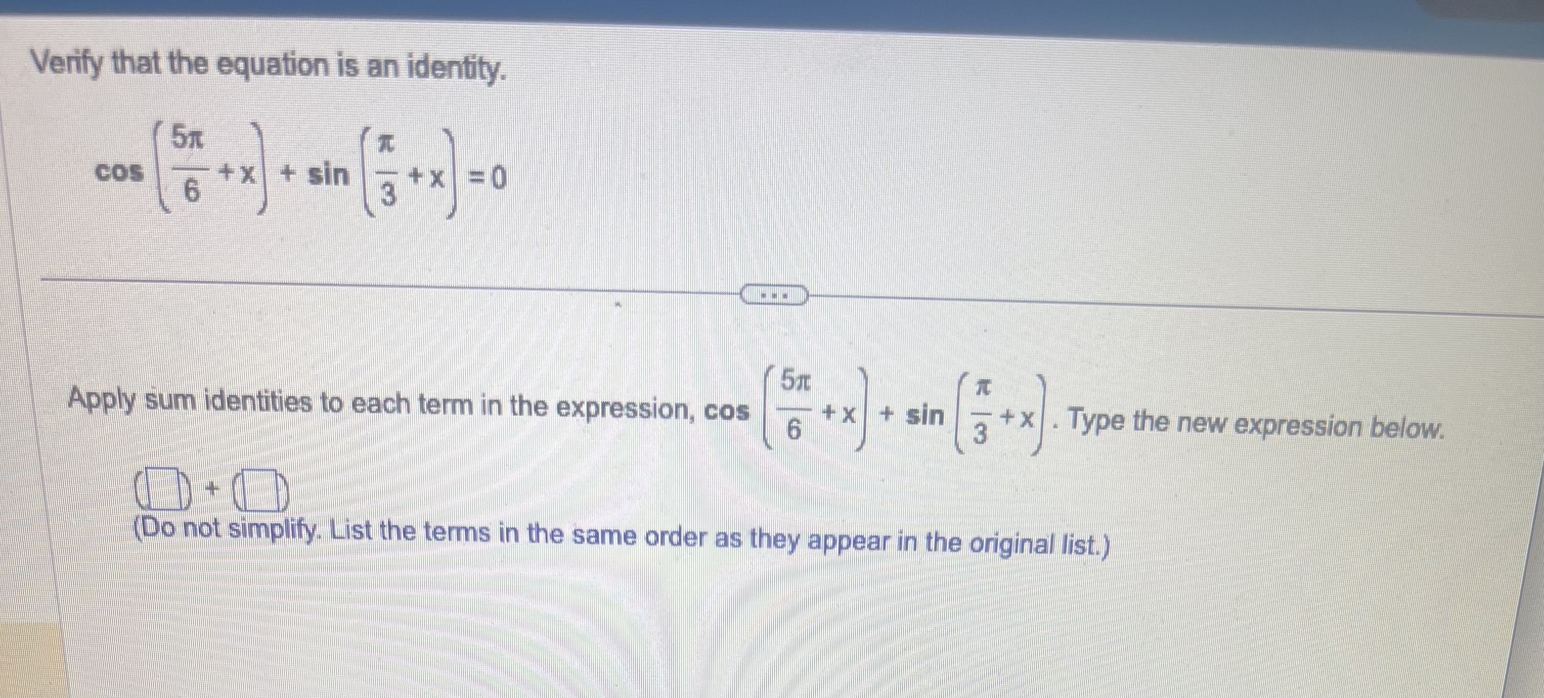 Solved Verify that the equation is an identity. | Chegg.com