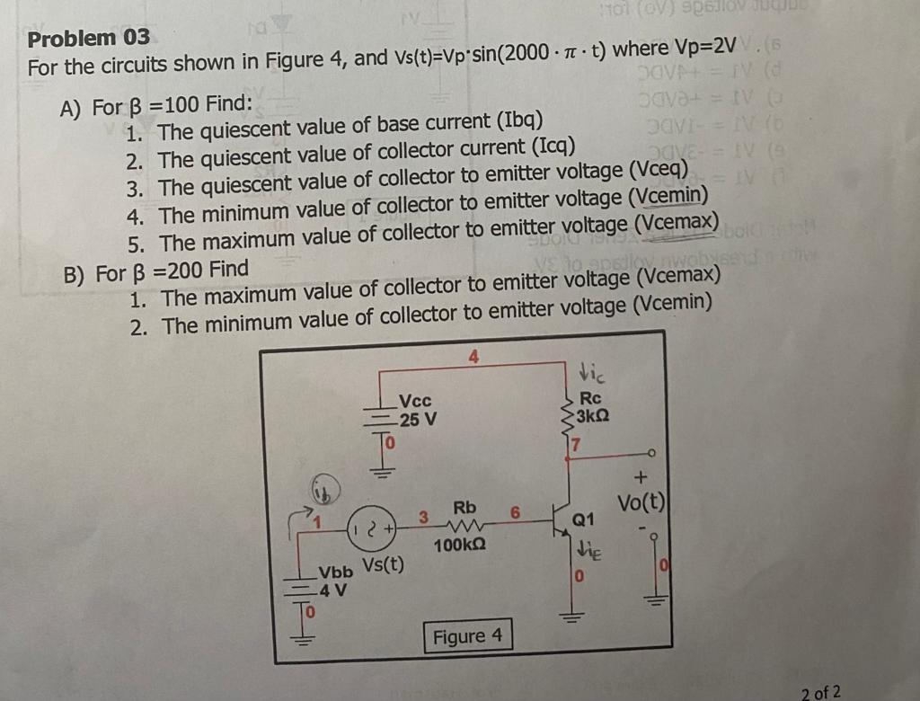 Solved Problem 03 For the circuits shown in Figure 4 , and | Chegg.com
