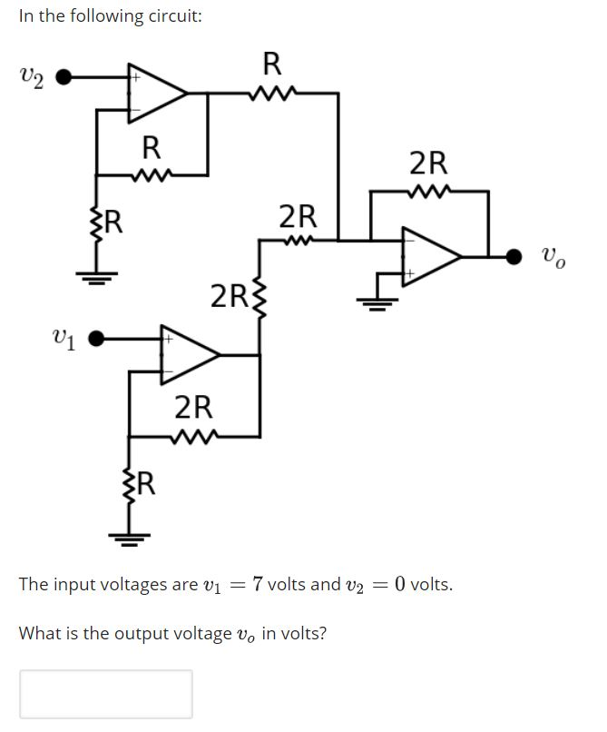 Solved In the following circuit 2R 2R 2R 2R The input | Chegg.com
