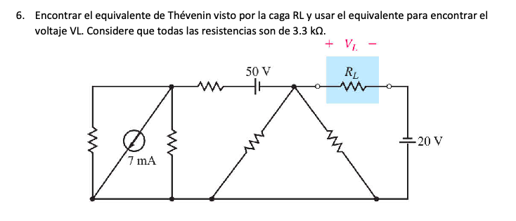 Solved Encontrar el equivalente de Thévenin visto por la | Chegg.com
