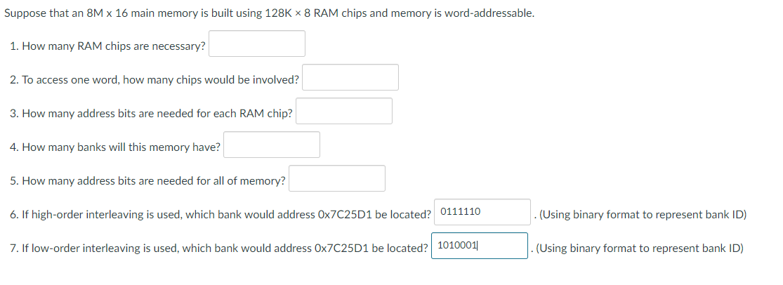 Solved Suppose that an 8M x 16 main memory is built using | Chegg.com