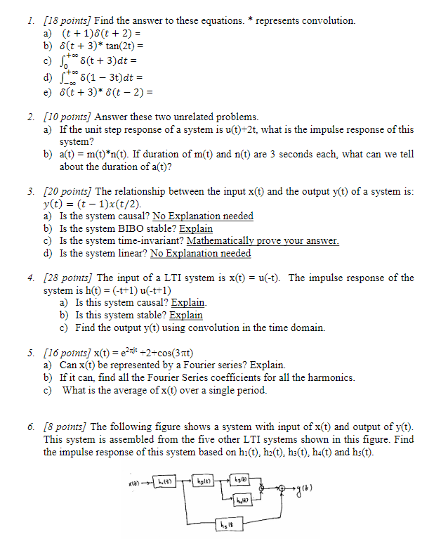 Solved 1. [18 points) Find the answer to these equations. * | Chegg.com