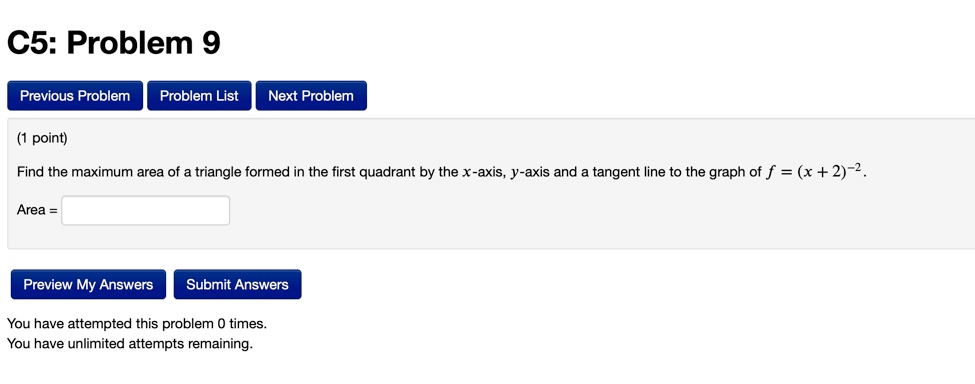 Solved C5: Problem 9 Previous Problem Problem List Next | Chegg.com
