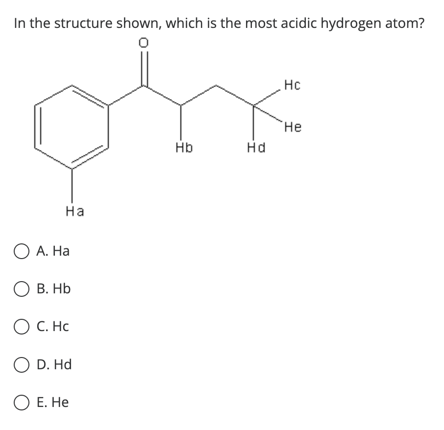 Solved In the structure shown, which is the most acidic | Chegg.com