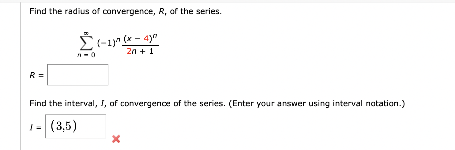 Solved Find the interval, I, of convergence of the series. | Chegg.com