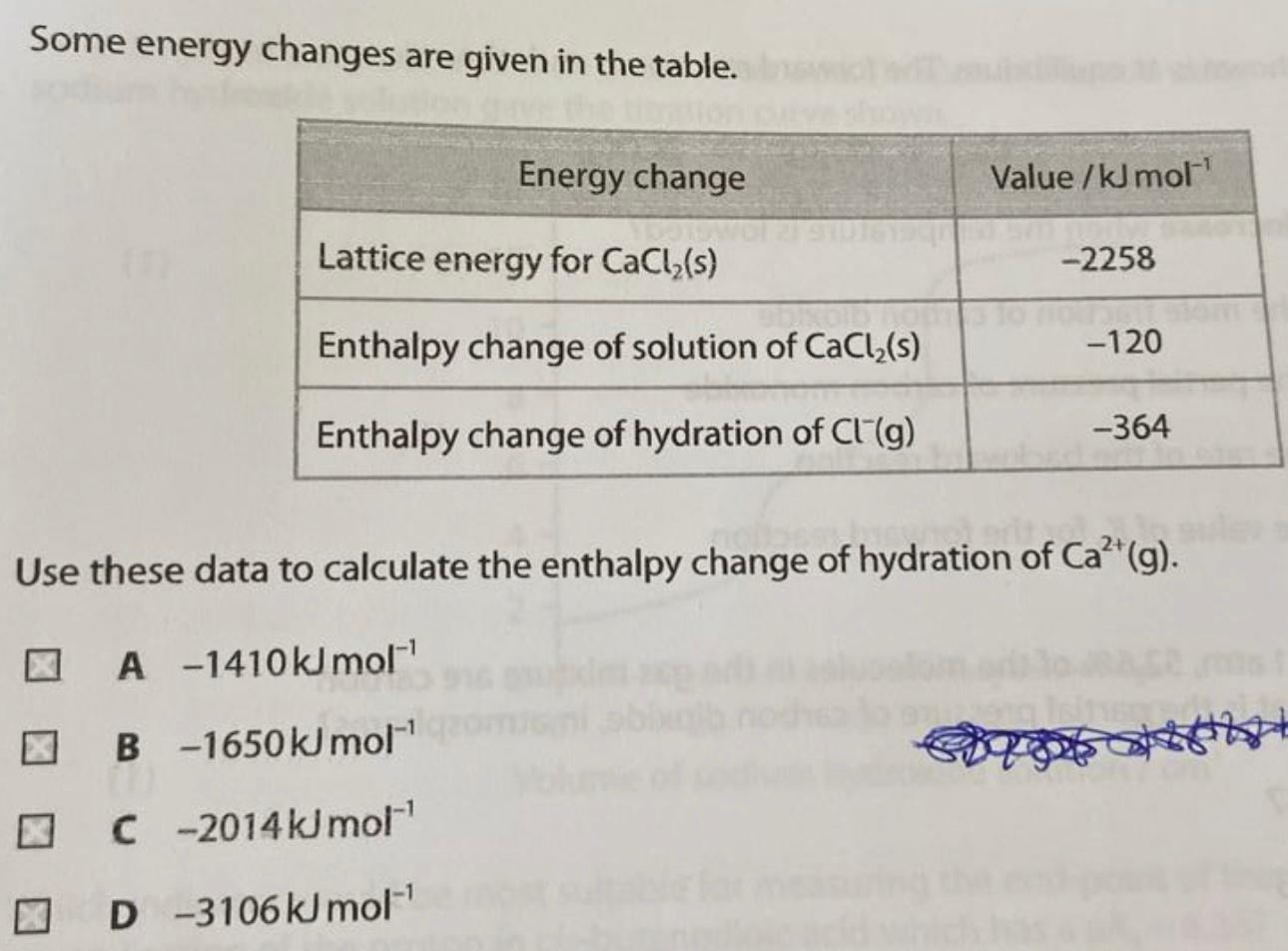 Solved Some energy changes are given in the table. Energy | Chegg.com