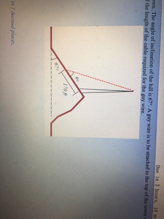 Solved Due in 3 hours, 14 mi wn. The angle of inclination of | Chegg.com